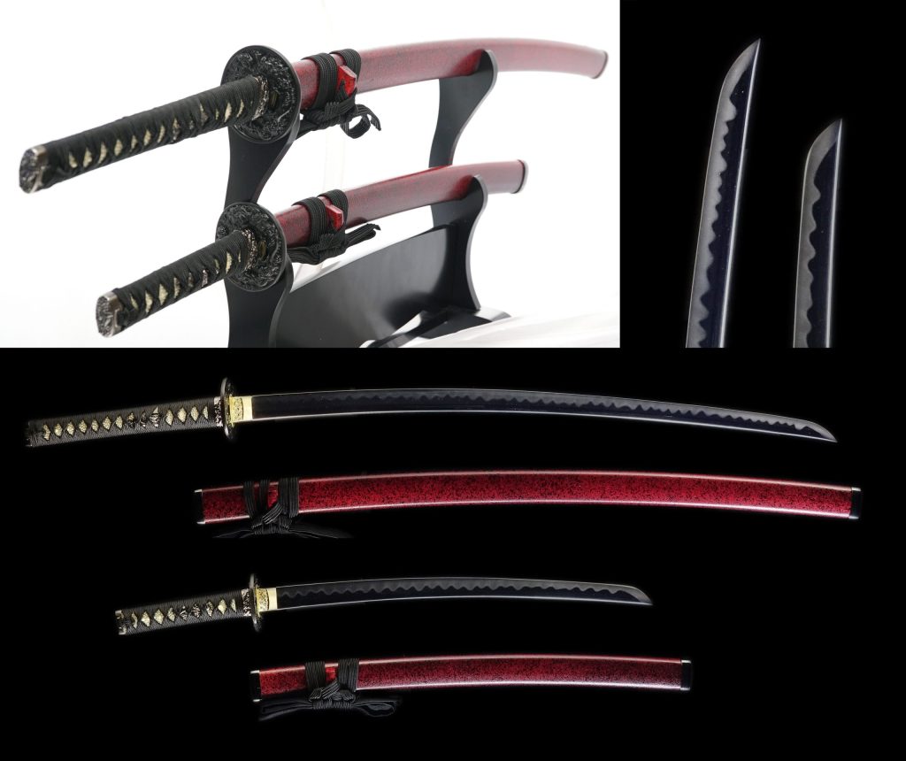 Samurai Sword AKAISHIME DAISHO SET Katana＆Wakizashi | Ninja Weapon ...